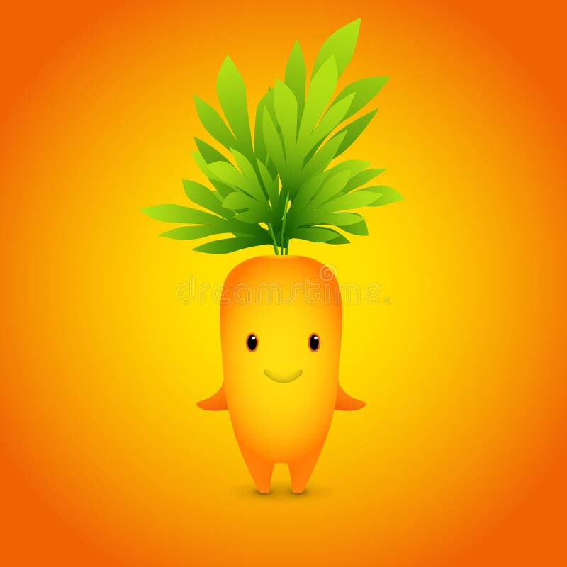 Baby Orange Carrot Cartoon Character. Vector Illustration. Stock Vector ...