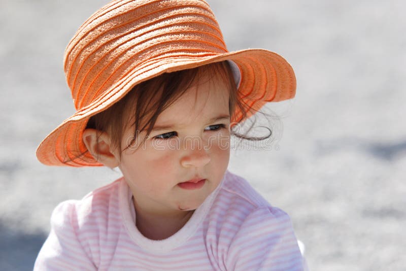 Baby with orange hat stock photo. Image of fashion, healthy - 12075994