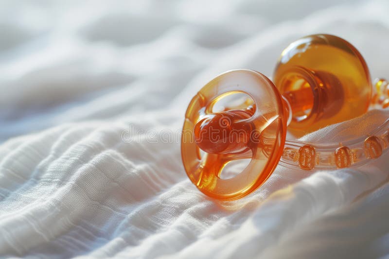 Baby Pacifier Close-up on a Baby S Bed Stock Photo - Image of tiny ...