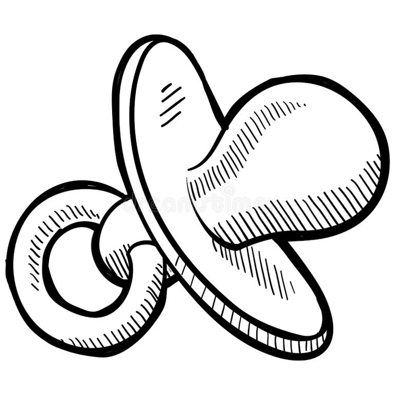 Baby pacifier drawing stock vector. Illustration of pacifier - 22499886