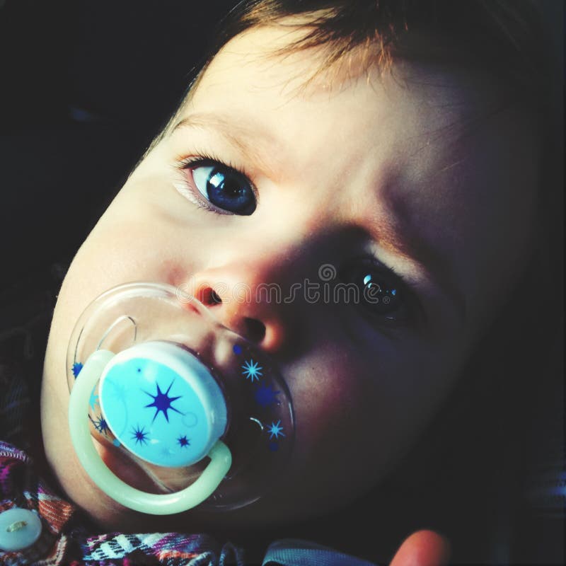 Baby with pacifier stock photo. Image of child, piece - 38176728