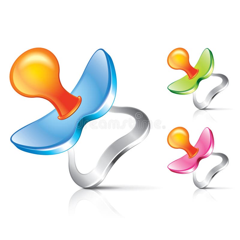 Baby Pacifier Isolated on White Vector Stock Vector - Illustration of ...