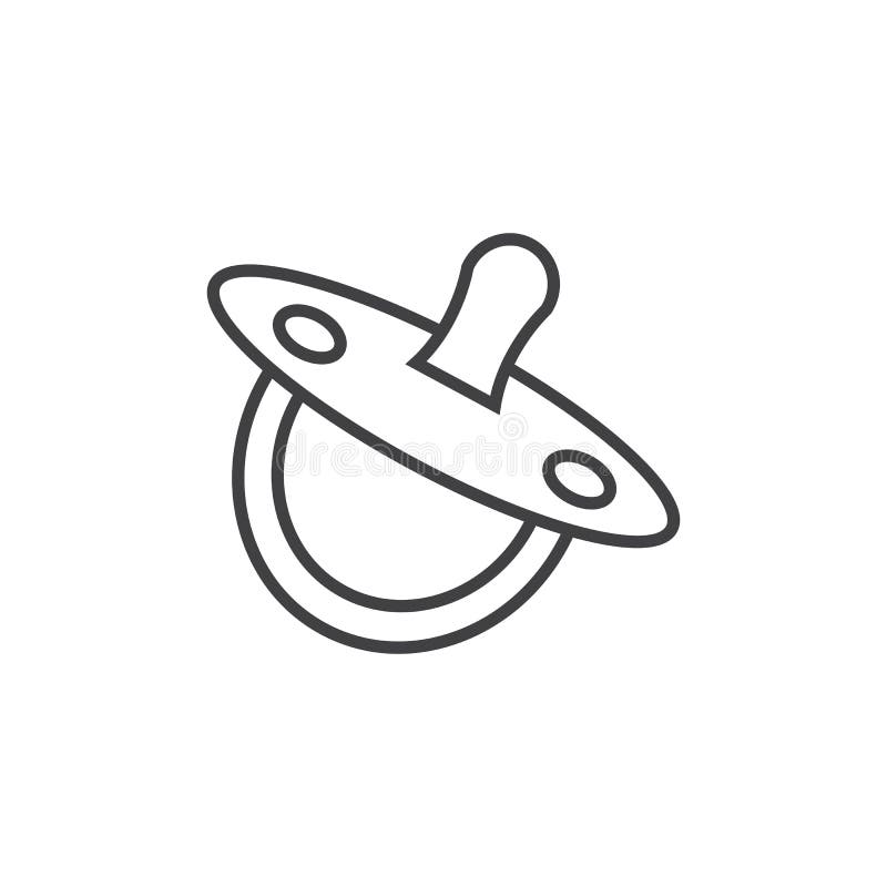 Baby Pacifier Outline Flat Icon Vector Design Stock Vector ...