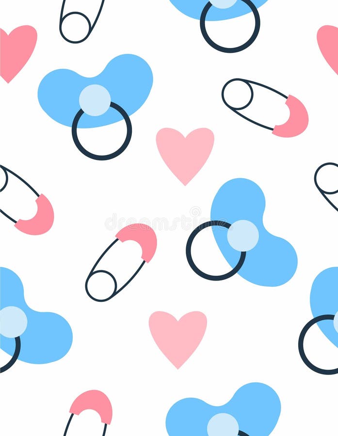 Baby Pacifier Seamless Pattern Stock Vector - Illustration of ...
