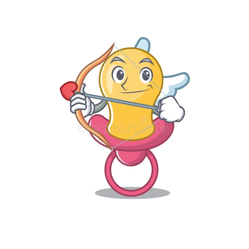 Baby Pacifier In Sweet Romantic Cupid Cartoon Drawing With Arrow Stock ... Baby Pacifier In Sweet Romantic Cupid Cartoon Drawing With Arrow Stock ...