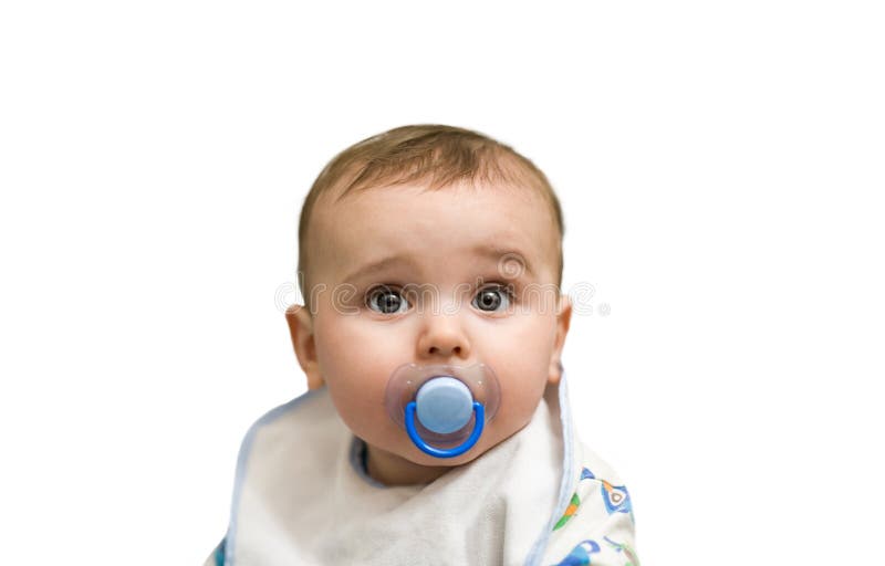 Baby with Pacifier on Transparent Background. Stock Photo - Image of ...