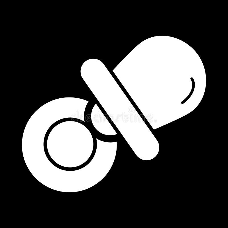 Baby Pacifier Vector Icon. Black and White Baby Dummy Illustration ...