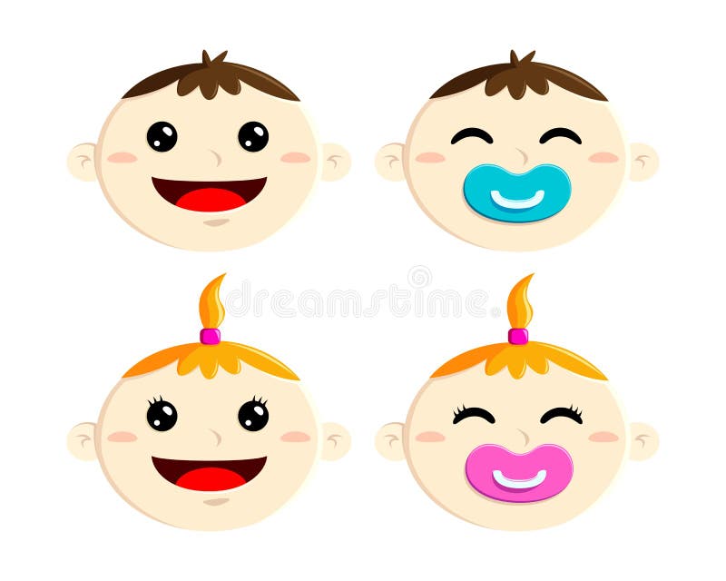 Baby with pacifier stock vector. Illustration of face - 36057366