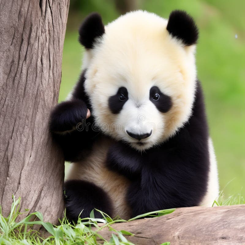 Baby panda sitting stock illustration. Illustration of baby - 276791398