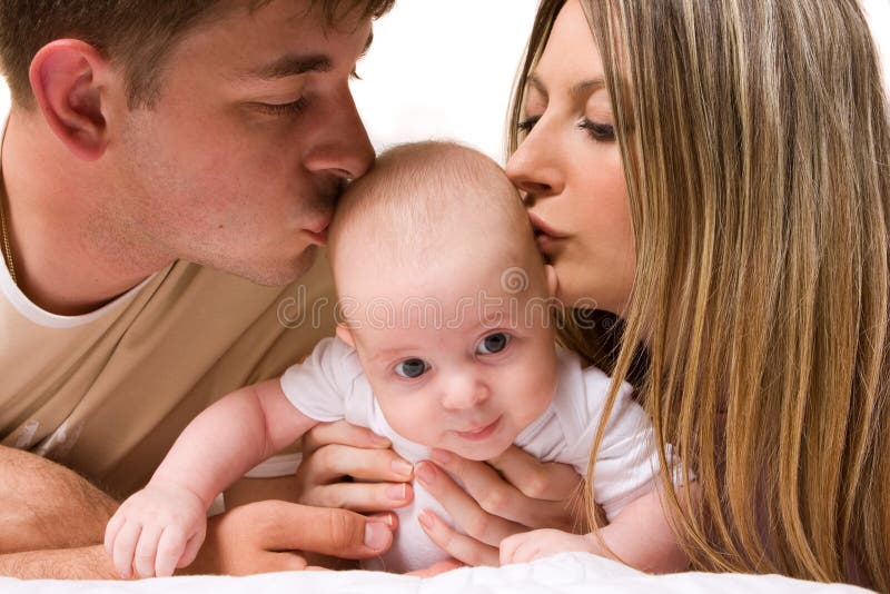 Baby with parents stock image. Image of happiness, cute - 5446875