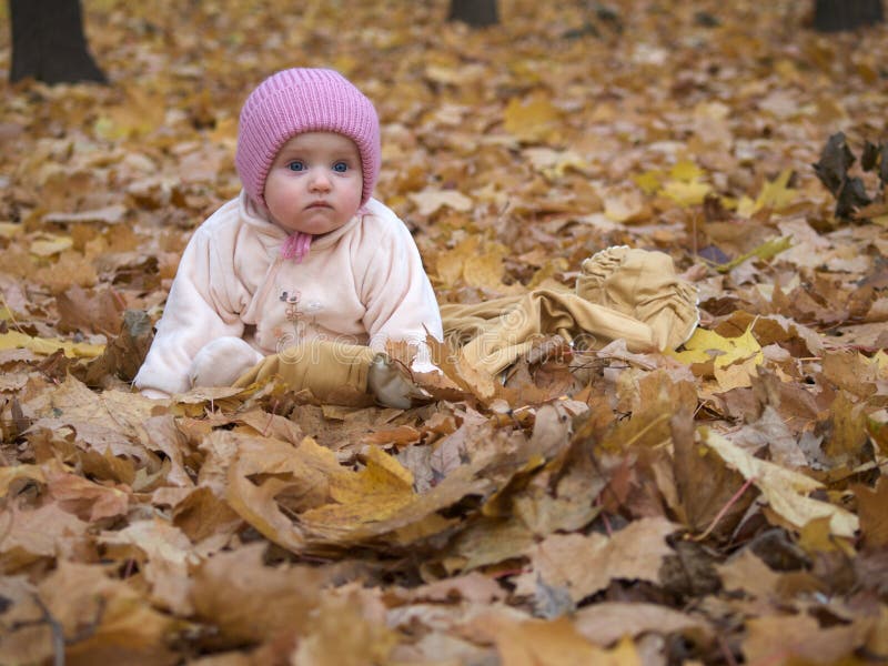 Baby in park stock photo. Image of nature, orange, deserted - 11481920
