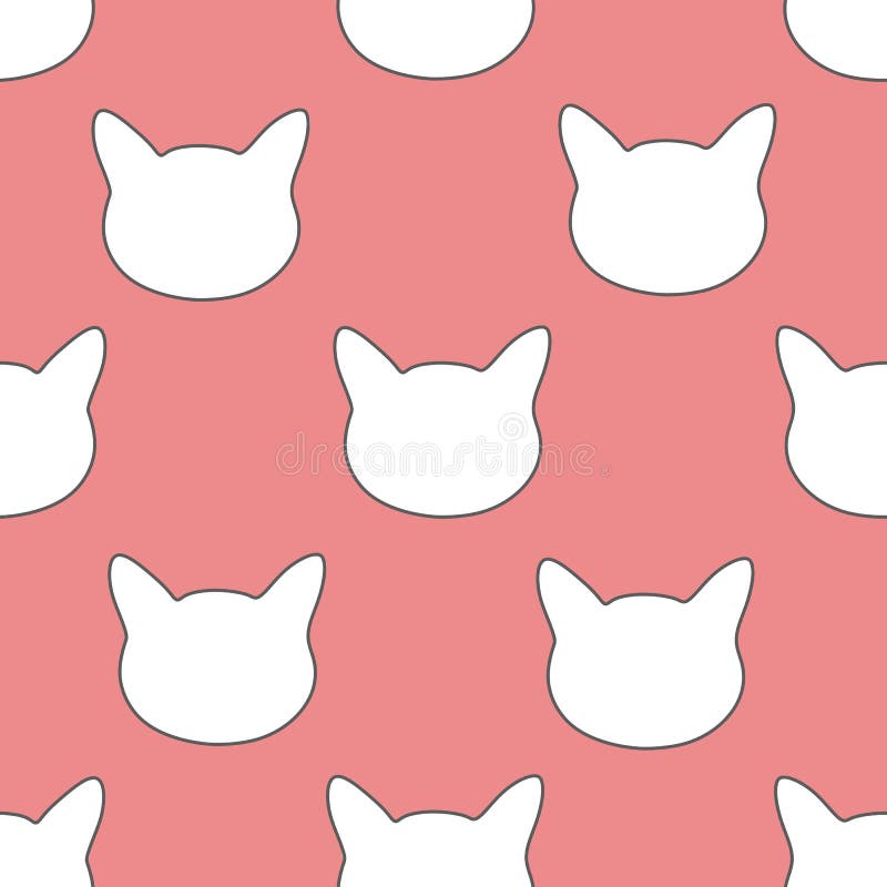 Baby cat head pattern stock illustration. Illustration of white - 190259969