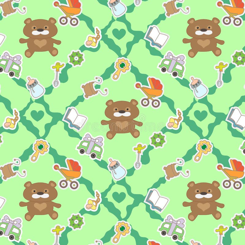 Baby pattern stock vector. Illustration of child, kindergarten - 52804321