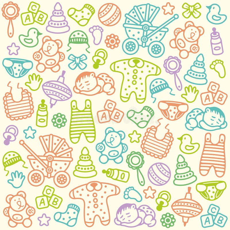 Baby pattern stock vector. Illustration of romper, cartoon - 26592611