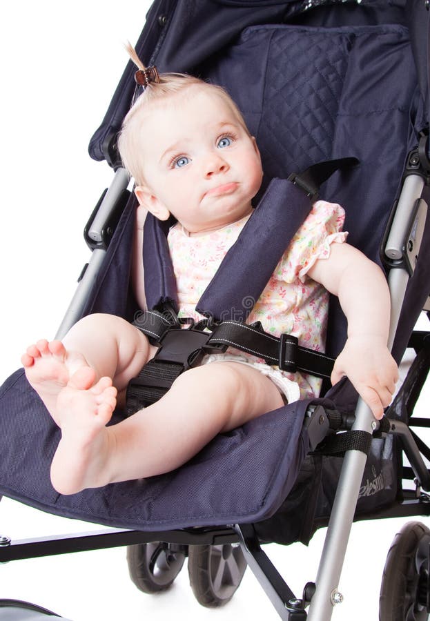 Baby in perambulator stock photo. Image of portrait, sitting - 15395236