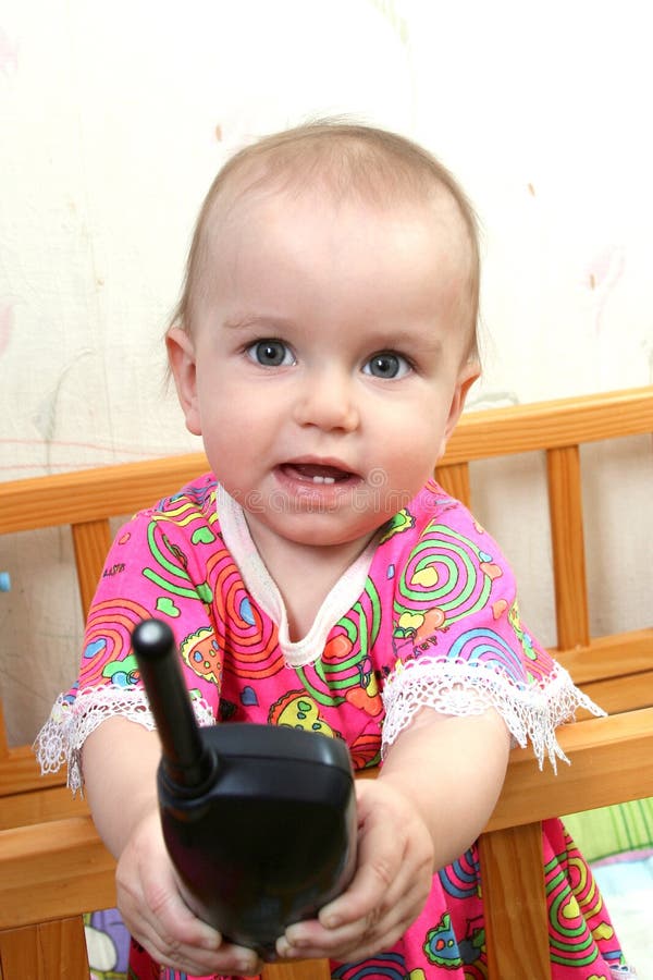 Baby With Phone Picture. Image: 1940997