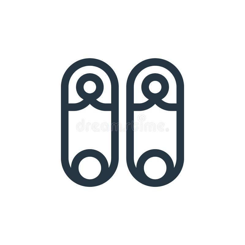 Baby Pin Icon Vector from Baby Shower Concept. Thin Line Illustration ...