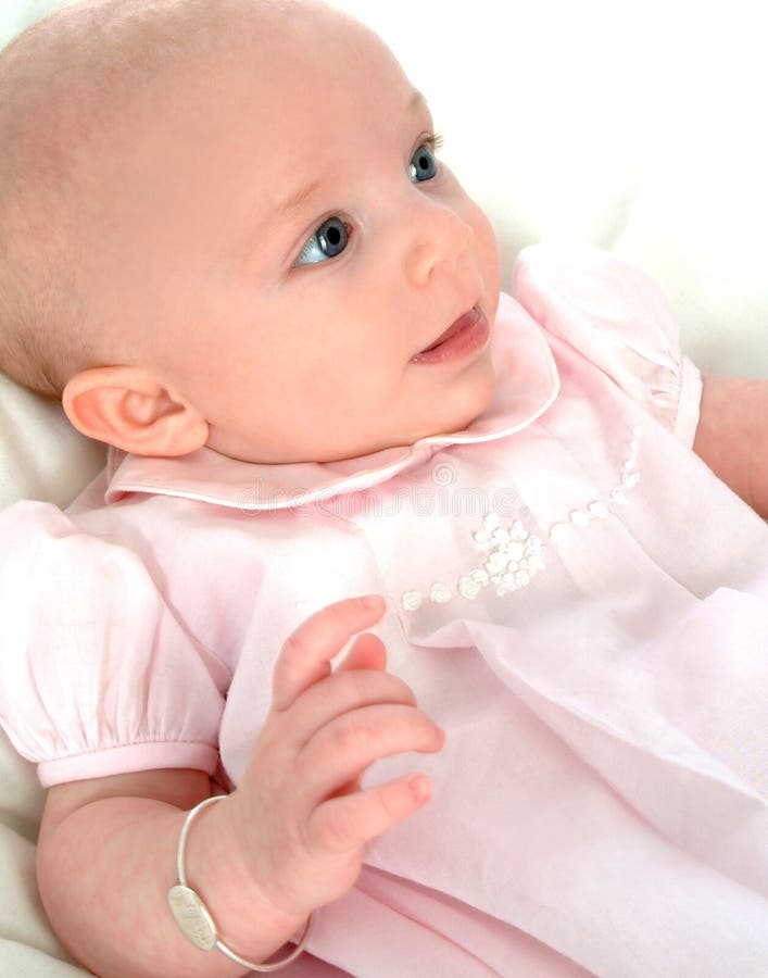 Baby in Pink Dress stock image. Image of dress, elegant - 4511499