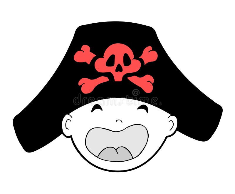 Baby with pirate hat stock vector. Illustration of scared - 144714042
