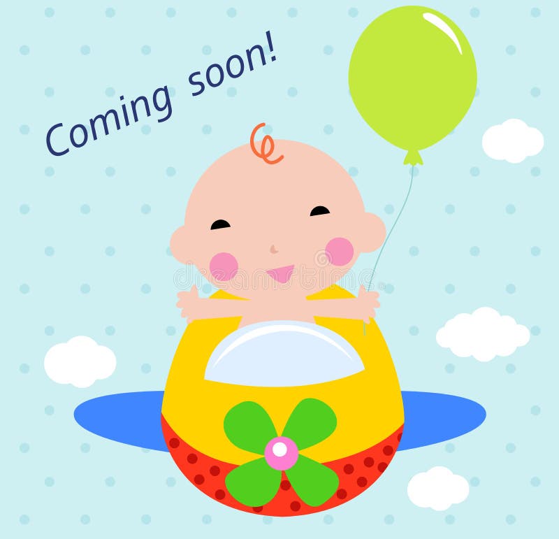 Baby and plane stock vector. Illustration of happy, decoration - 43198727