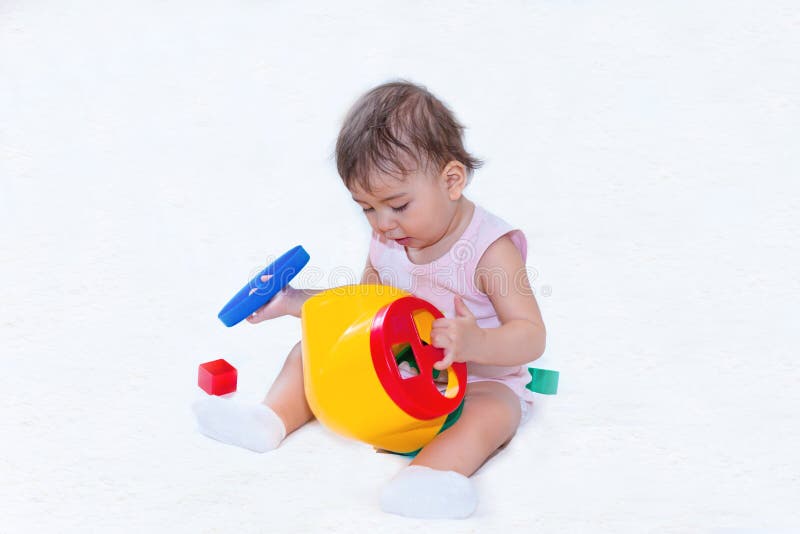 Baby play with a toy stock photo. Image of game, construction - 93965294
