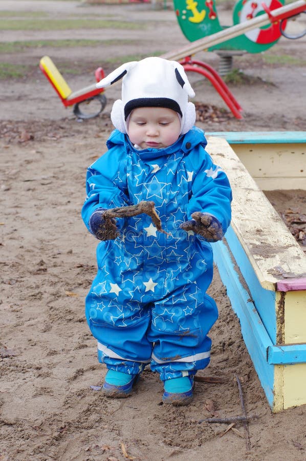 Baby on playground stock photo. Image of positive, year - 34963172