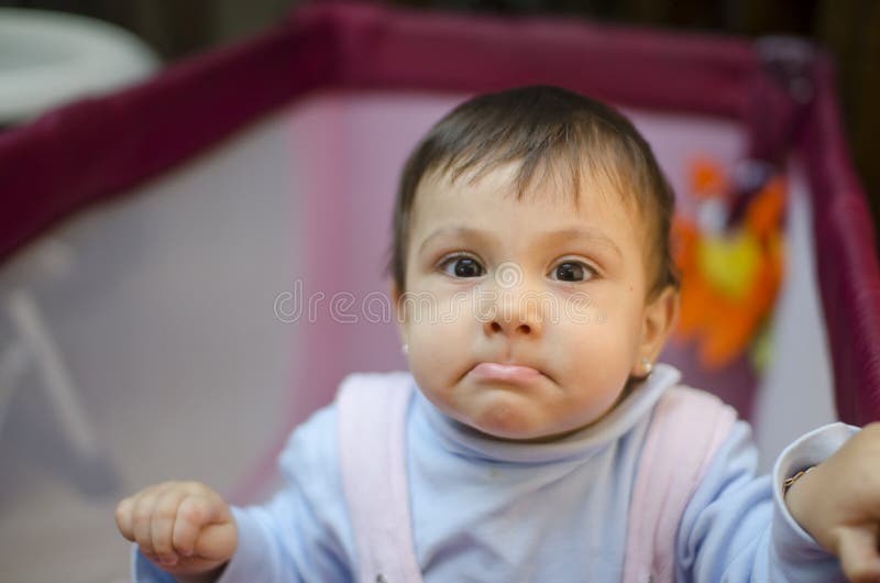 Funny baby expression stock photo. Image of isolated - 33961116