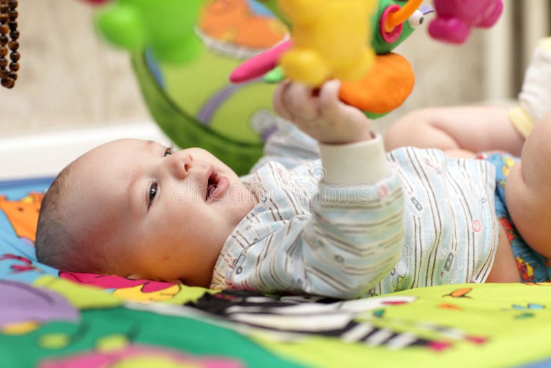 Baby playing at home stock image. Image of enjoyment, baby - 7156675