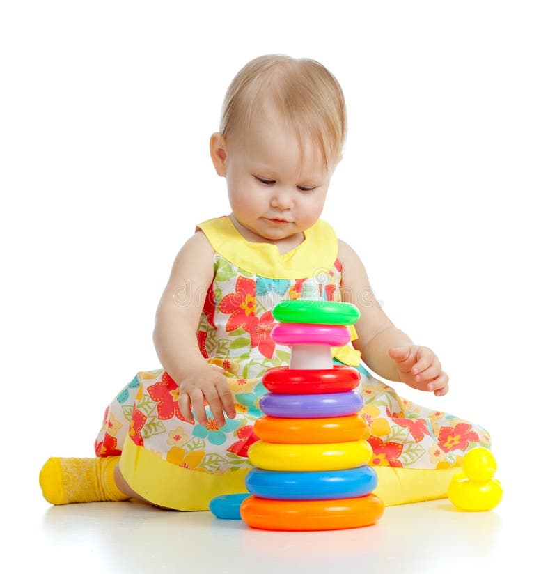 Baby Playing with Color Developmental Toy Stock Photo - Image of ...