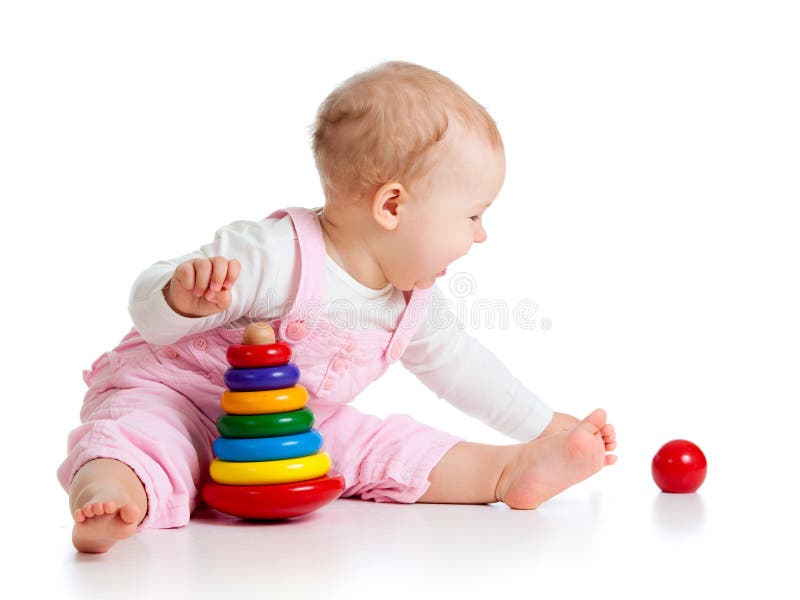 Baby Playing with Color Toy Stock Image - Image of lifestyle ...