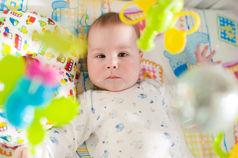 Baby Concentrating on Crawling Stock Photo - Image of front, baby: 18075896