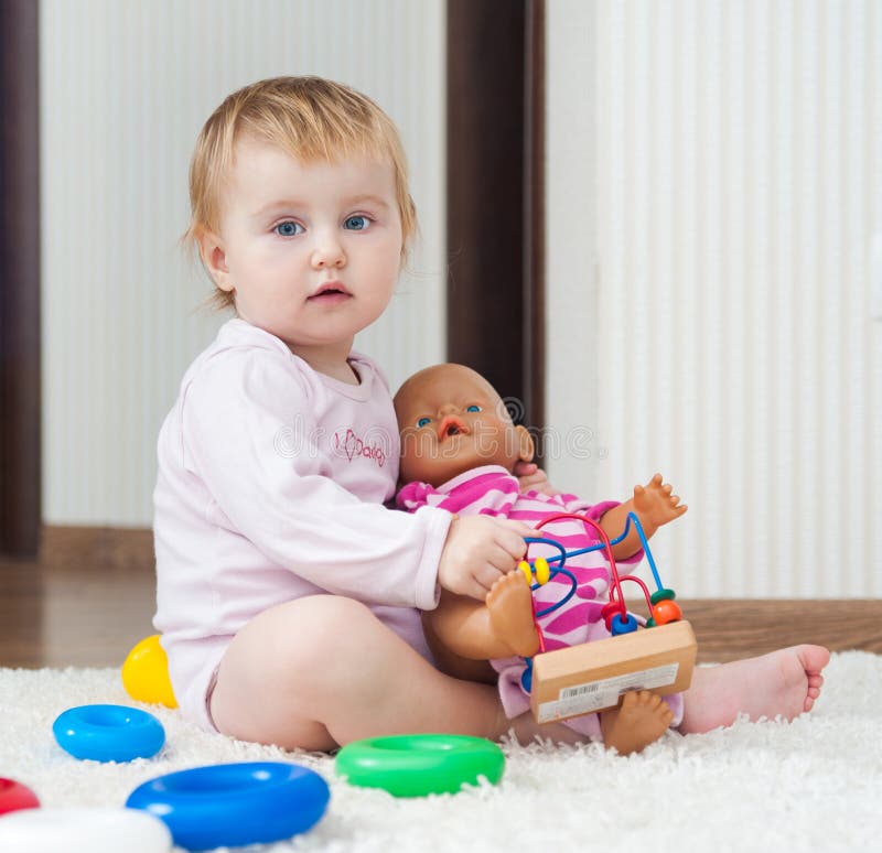 Baby playing at home stock photo. Image of adorable, infant - 35646174