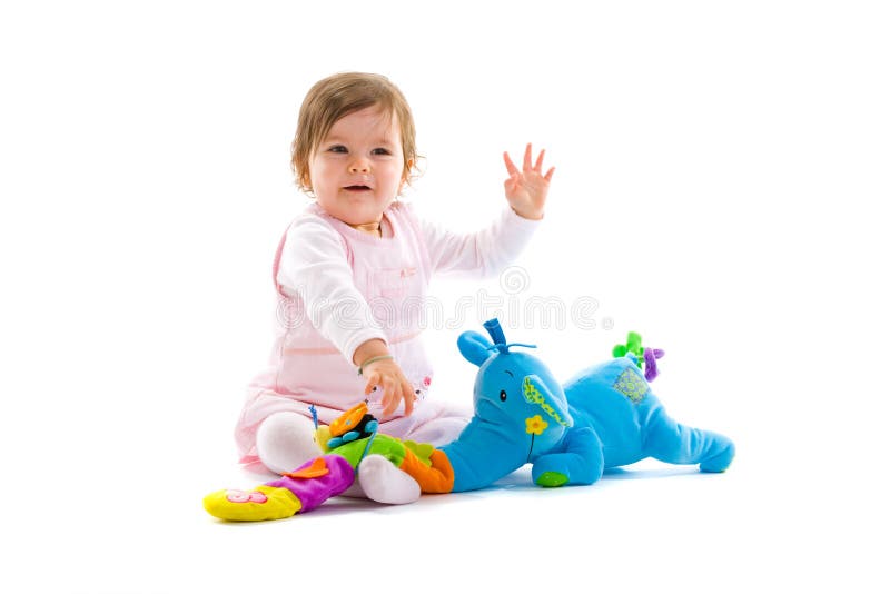 Happy baby playing stock image. Image of friendly, baby - 8365635