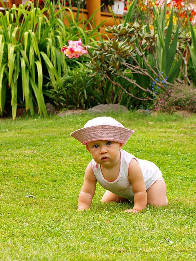 Baby playing outdoor stock photo. Image of leaf, person - 18577386