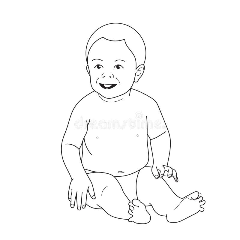 Baby Playing and smiling, stock vector. Illustration of childhood ...