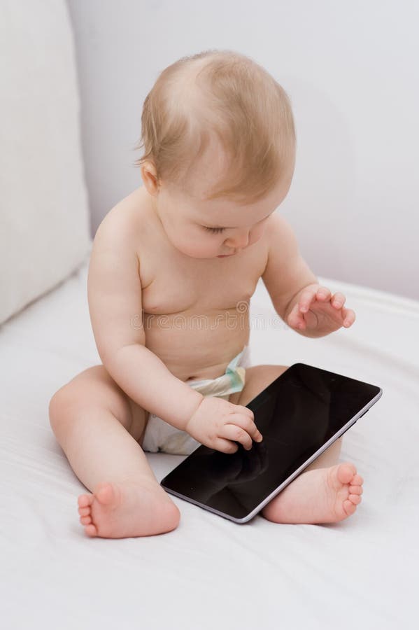 Baby Playing with Cell Phone Stock Image - Image of cell, innocent ...