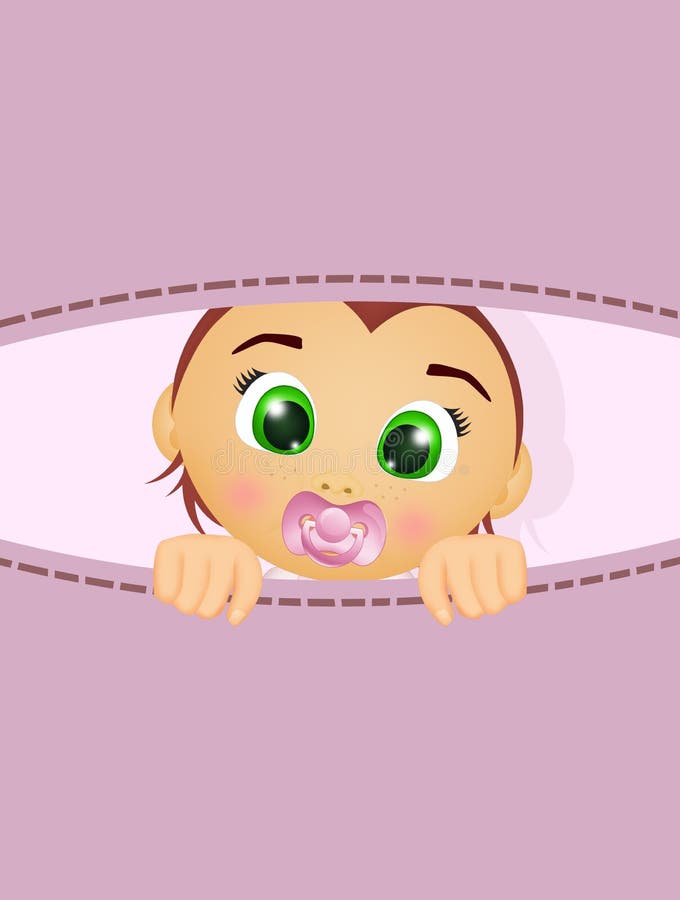 Baby in the pocket stock illustration. Illustration of gender - 207197211