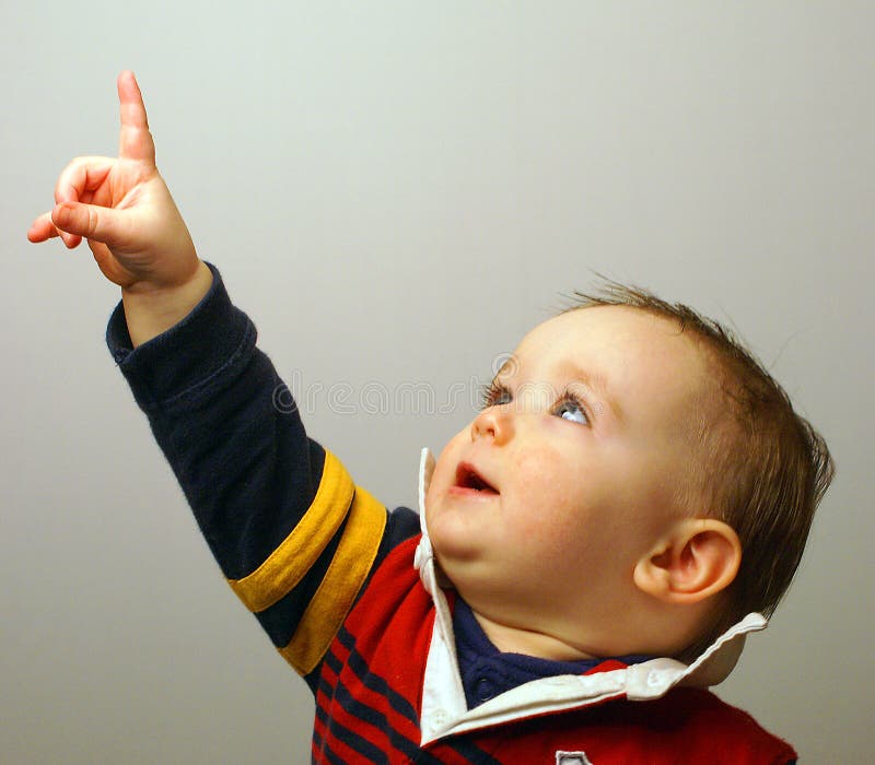 Portrait of Baby Pointing by Finger Stock Photo - Image of finger ...