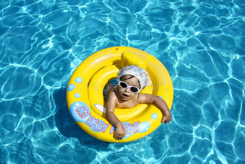 Baby in pool stock image. Image of cute, domestic, close - 11016789