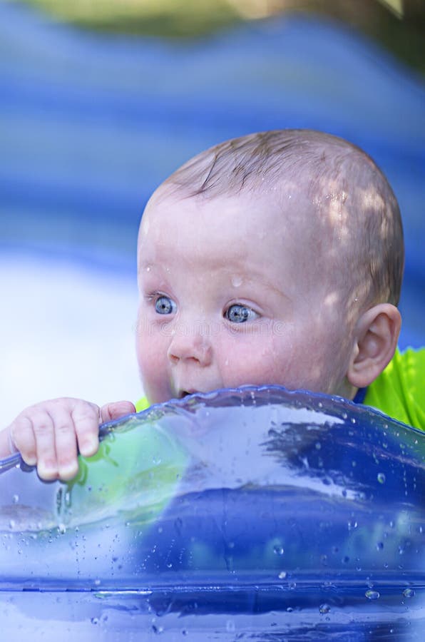 Baby in Pool stock photo. Image of family, baby, infant - 2456912