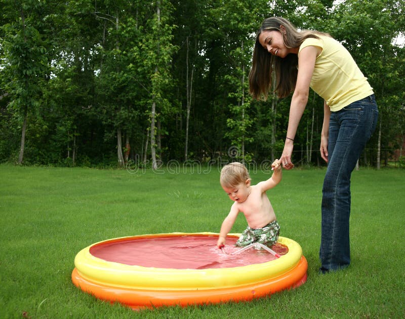 Baby in Pool stock photo. Image of pool, doors, activity - 2632728