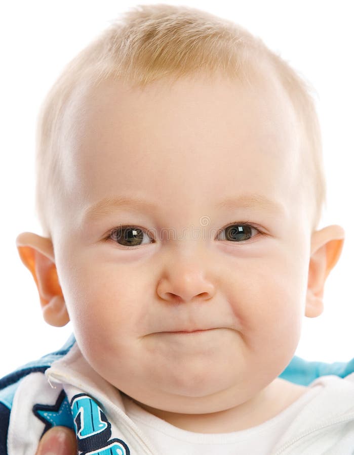 Baby portrait stock image. Image of blue, fingers, adorable - 12596825