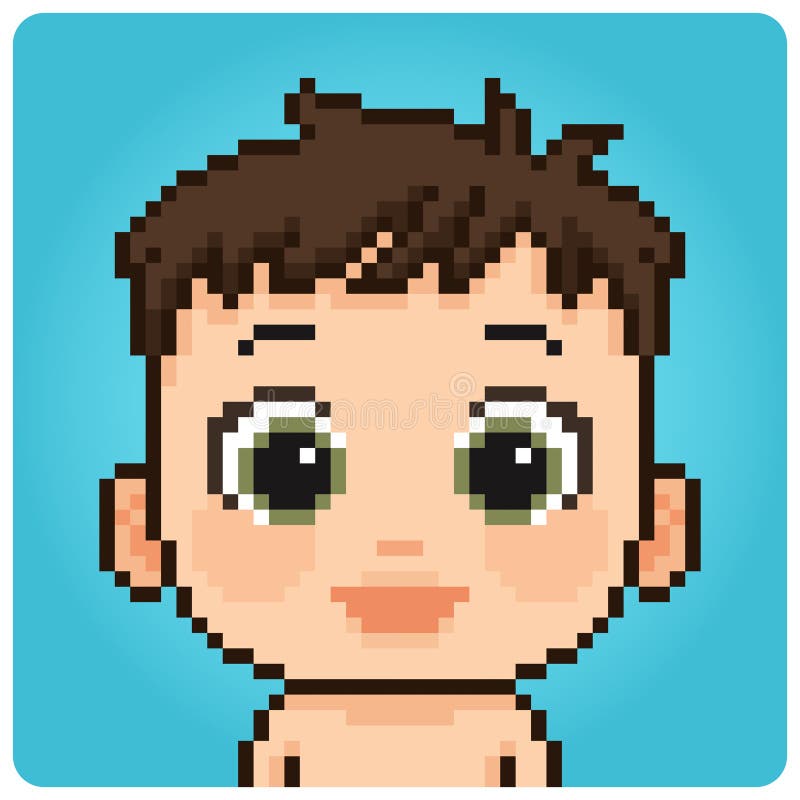 Baby Portrait in 8 Bit Pixel Art. Human for Game Assets in Vector Stock ...