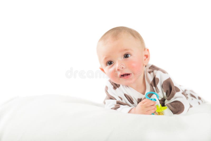 Happy Little Boy on Blanket Stock Photo - Image of human, clean: 32336804