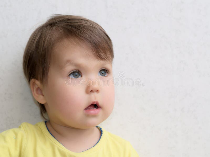 Baby portrait looking up stock photo. Image of sight - 72044458