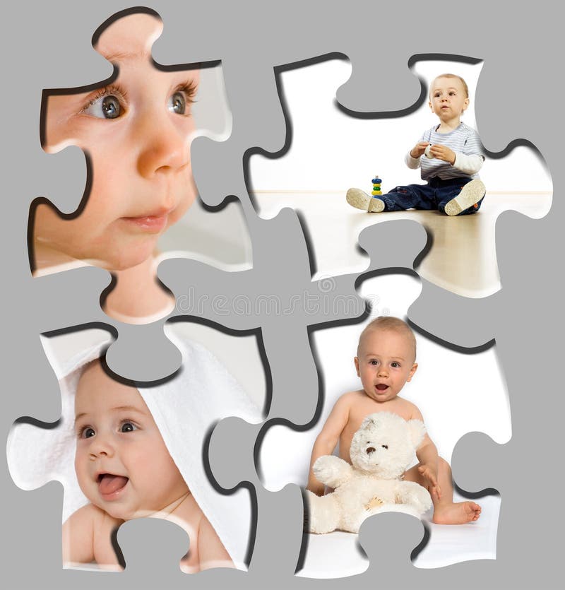 Baby Portrait Puzzle stock image. Image of segments, puzzle - 2542937