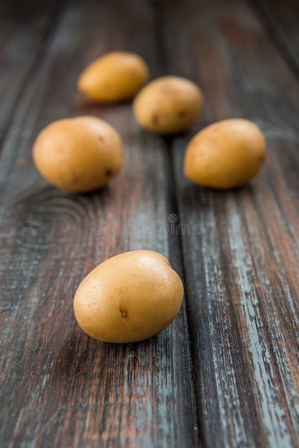 Baby Potatoes on a Table. Raw Potatoes Stock Image - Image of harvest ...