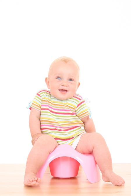 Baby on potty stock image. Image of adorable, expression - 2996195
