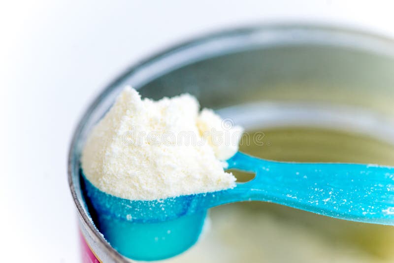 Baby Powder Milk Formula in a Can Stock Photo - Image of spoon ...