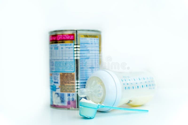 Baby Powder Milk Formula in a Can Stock Photo - Image of spoon, care ...